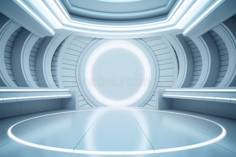 Futuristic and Clean Stage Blank Center Background Stock Photo - Image ...