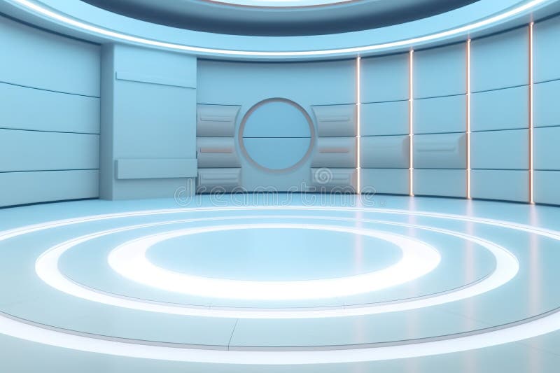 Futuristic and Clean Stage Blank Center Background Stock Illustration ...