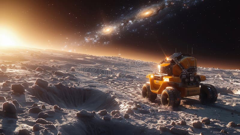 Futuristic Cleaning Machine Robot Effortlessly Tidying the Moons ...