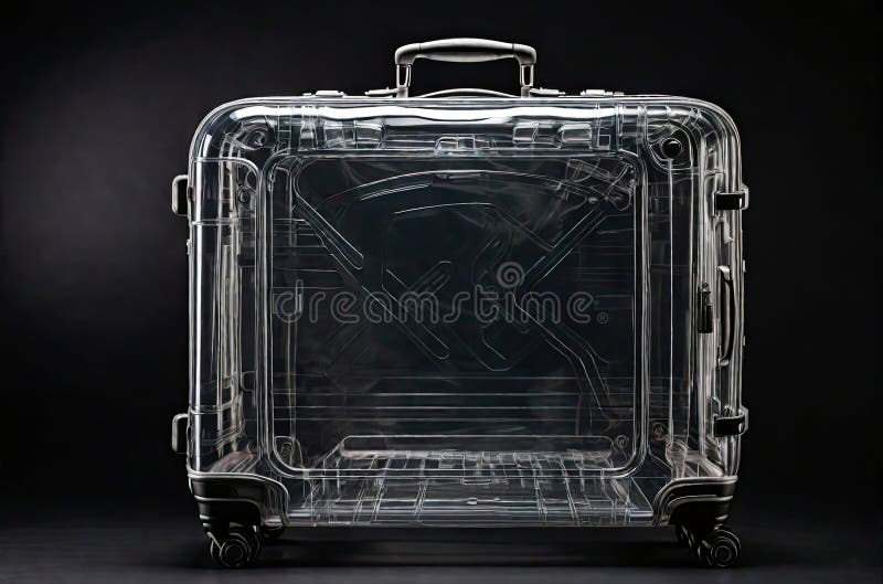 Futuristic Clear Plastic Suitcase Stock Illustration - Illustration of ...
