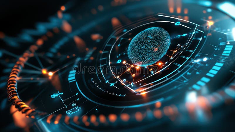 Futuristic Clock with Fingerprint Scanner, Secure Time Management in ...