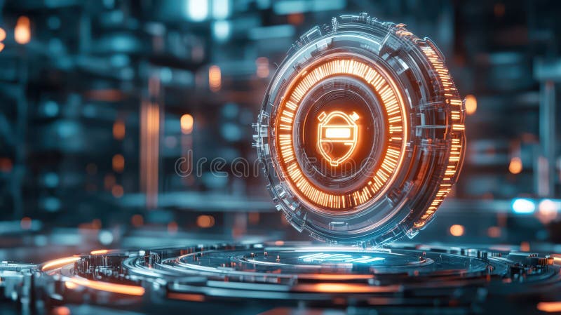 Futuristic Clock with Glowing Lights and Illuminated Circle, Modern ...