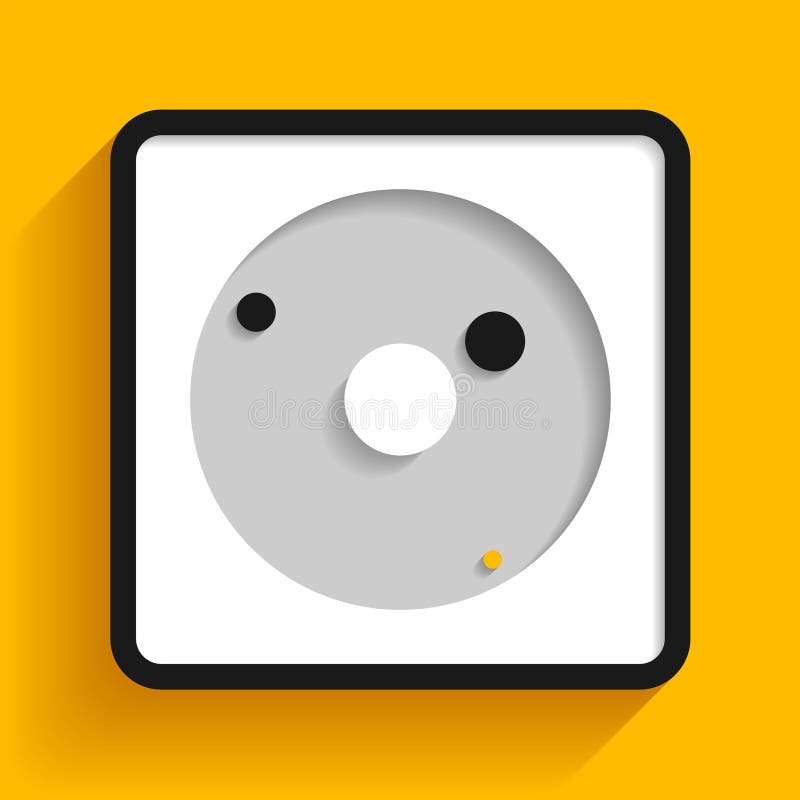 Futuristic Clock Icon in Realistic Flat Style, Timer on Yellow ...
