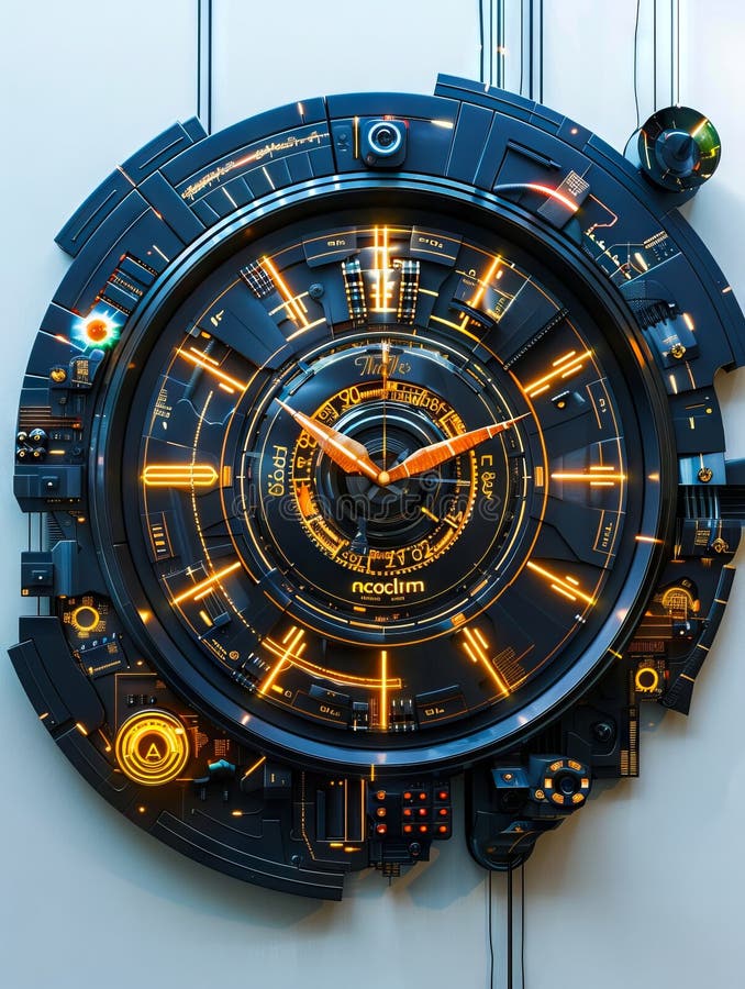 Futuristic Clock with a Lot of Gears Stock Photo - Image of futuristic, dial: 325997030