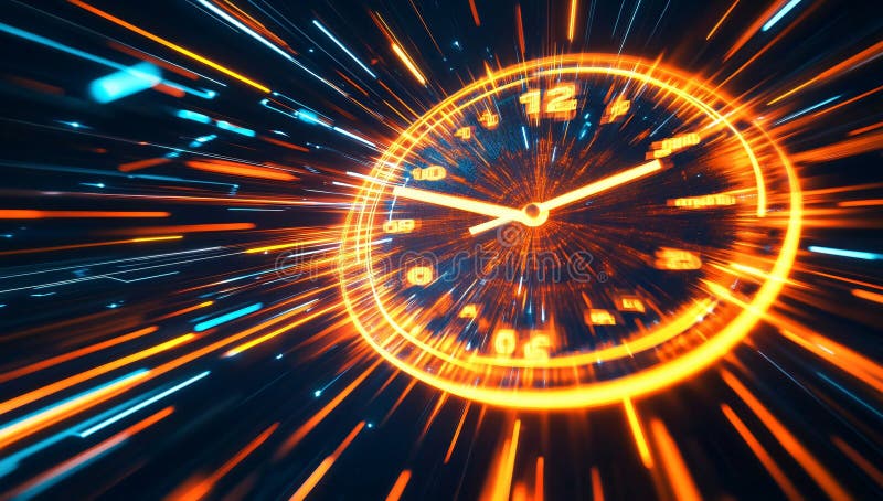 Futuristic Clock Speed Time Travel Abstract High Quality Image Stock ...