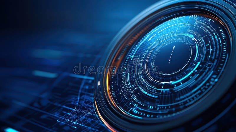 Futuristic Clock on Vibrant Blue Background, Captivating Blend of Time ...