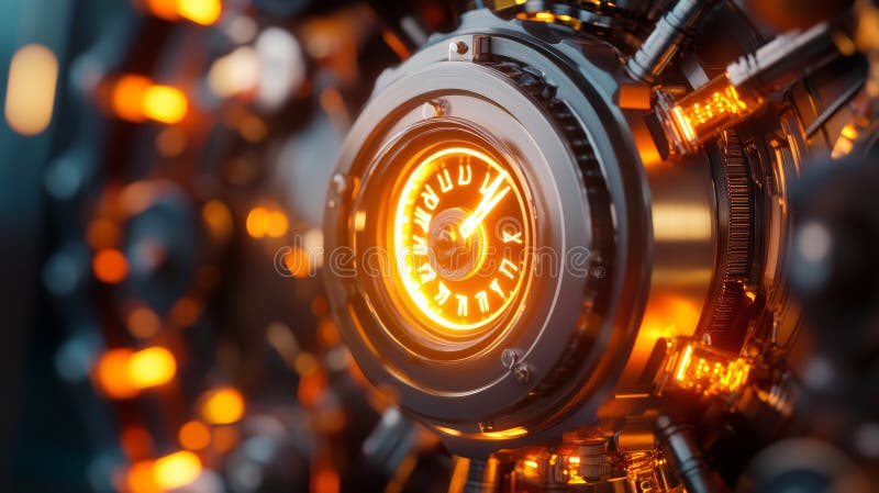 Futuristic Clockwork Mechanism Abstract Clock Gears Technology Time ...