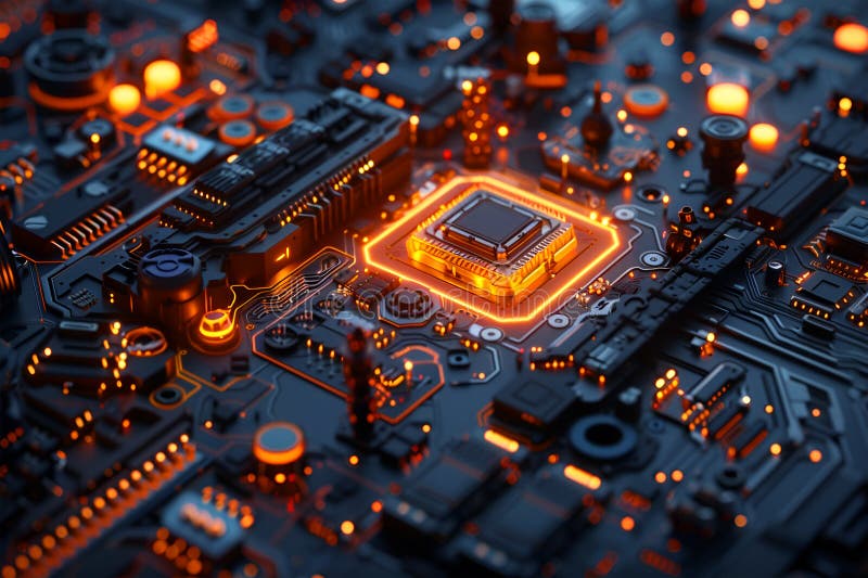 View of an Intricate Electronic Design Stock Illustration ...