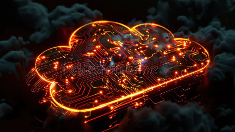 The Futuristic Cloud Circuit.AI Generated Image Stock Photo - Image of ...