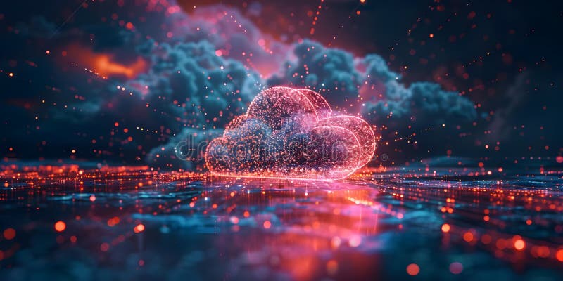 Futuristic Cloud Computing Concept with Digital Storage and Big Data Transfer in a Modern ...