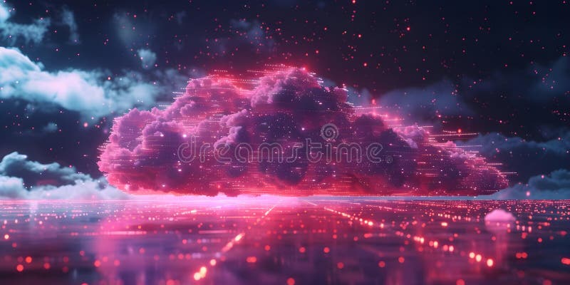 Futuristic Cloud Computing Concept with Digital Storage Transfer and ...
