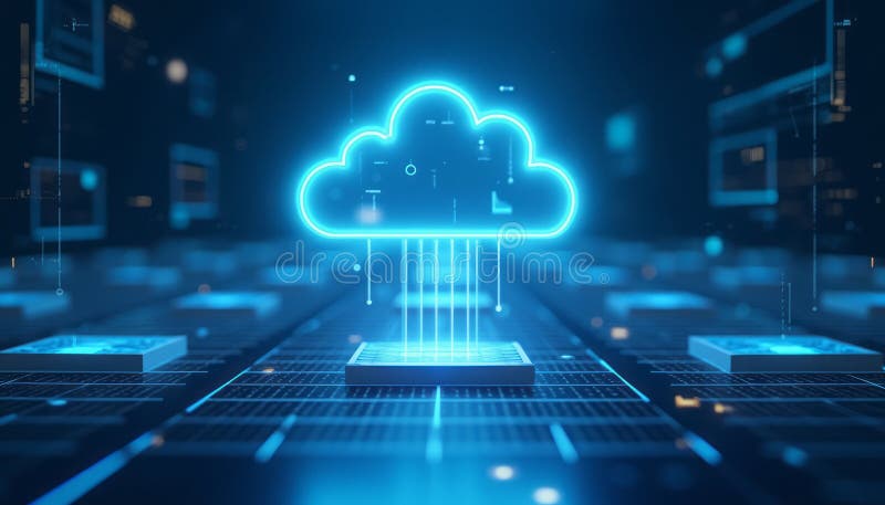 Futuristic Cloud Computing Concept Stock Image - Image of advanced ...
