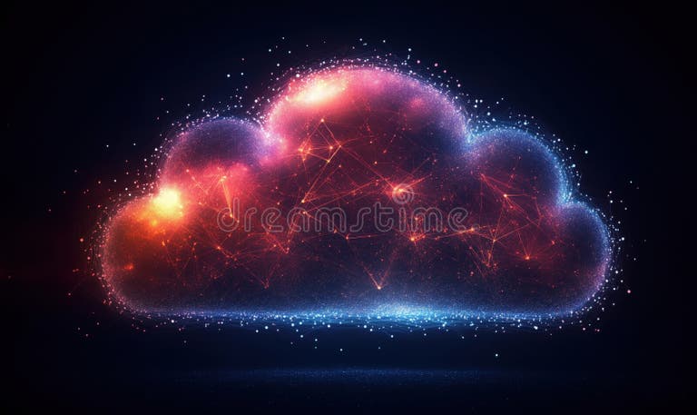 Futuristic Cloud Computing Concept with Glowing Network Connections and ...