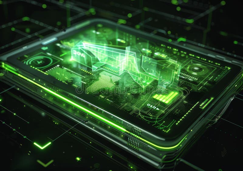 Futuristic Cloud Computing Concept with Neon Light Effects on Digital ...