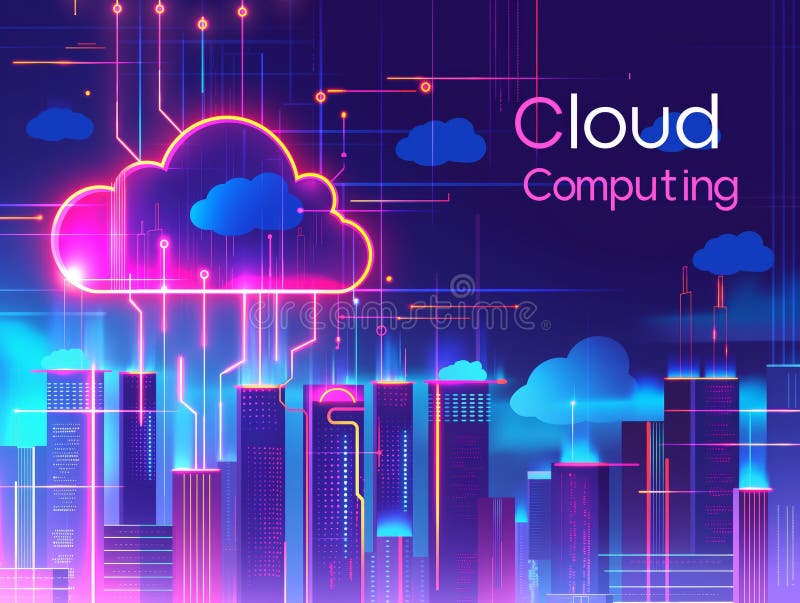 Futuristic Cloud Computing Concept Over Cityscape Stock Photo - Image ...