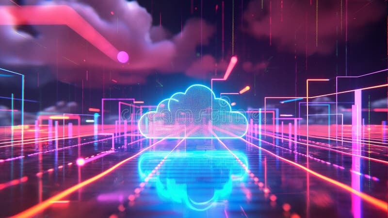 Futuristic Cloud Computing Concept Stock Image - Image of server ...