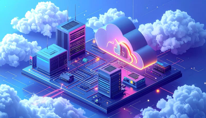 Futuristic Cloud Computing Data Center Stock Illustrations – 18,496 Futuristic Cloud Computing ...