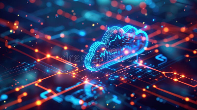 Futuristic Cloud Computing and Digital Data Network Glowing with ... Futuristic Cloud Computing and Digital Data Network Glowing with ...