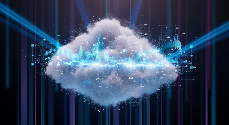 Futuristic Cloud Computing Digital Data Network Technology and Innovation Stock Illustration ...
