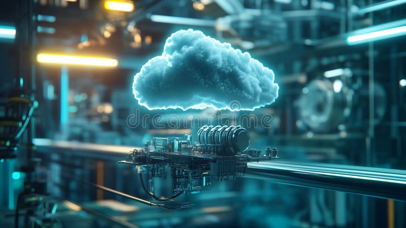 Futuristic Cloud Computing Digital Server Network Technology Abstract Data Center 3d Web Blue ...