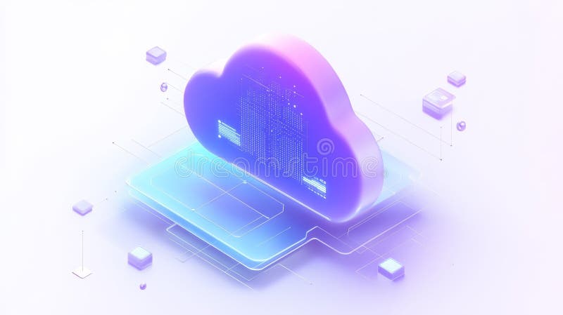 Futuristic Cloud Data Center Concept. Connected Quantum Computers and ...