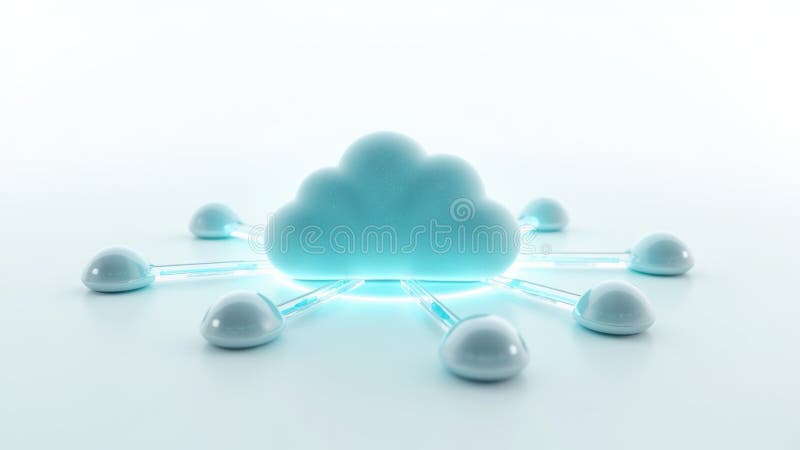 Futuristic Cloud Computing System Showcase Digital Space Hyperrealistic ...