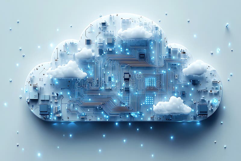 Futuristic Cloud Computing Technology Abstract Circuit Board Design ...