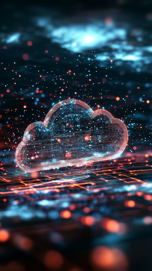 Futuristic Cloud Computing Visualization with Digital Matrix and Data ...