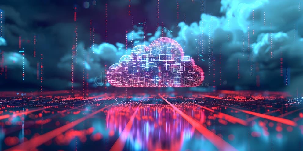 Futuristic Cloud Data Server Design Illustrating Advanced Cloud Technology and Big Data Stock ...