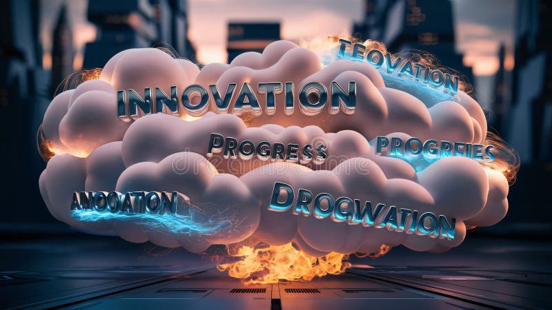 Futuristic Cloud of Innovation, Progress, High Quality Image Stock ...