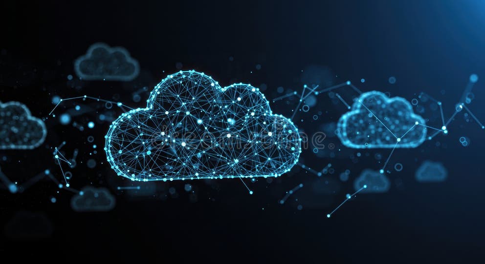 Futuristic Cloud Network: Digital Connectivity and Technology Concept ...