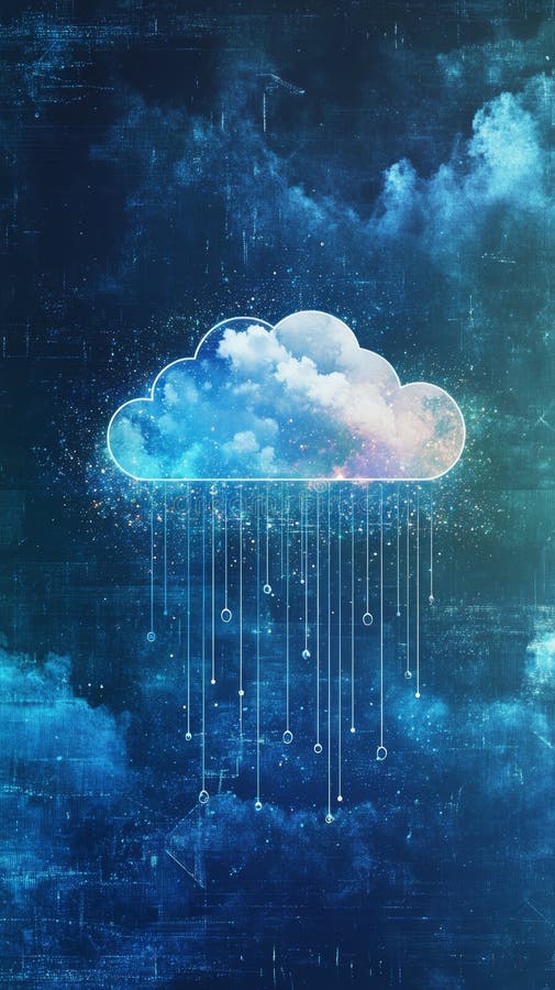 Futuristic Cloud Technology: Digital Concept of Network Connectivity in Blue Sky Stock ...