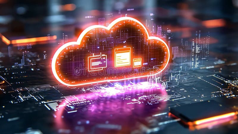 Futuristic Cloud Technology Showcasing Digital Data Storage and Connectivity Innovations for ...