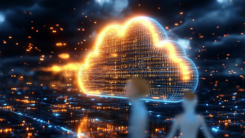 Futuristic cloud visual stock video. Video of abstract - 373808723