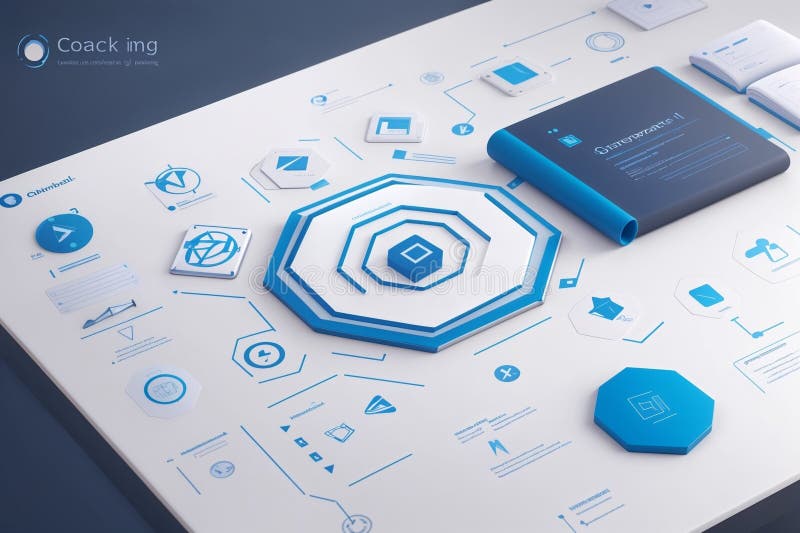 Futuristic Coaching & E-Learning Digital Interface Stock Illustration ...