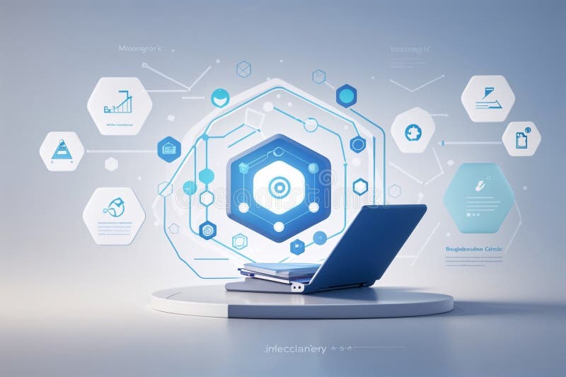 Futuristic Coaching & E-Learning Digital Interface Stock Illustration ...