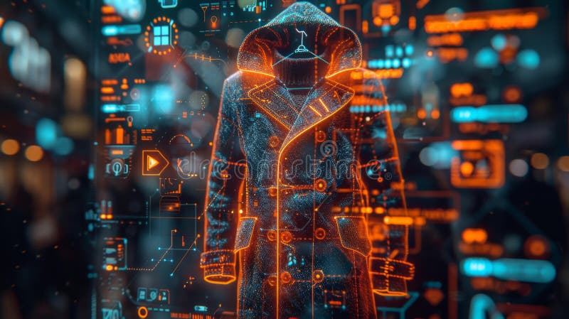 Futuristic Coat Design with Digital Interface, Generative AI Stock ...