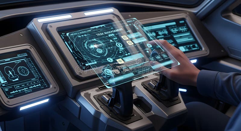 Futuristic Cockpit Interface Stock Illustration - Illustration of ...