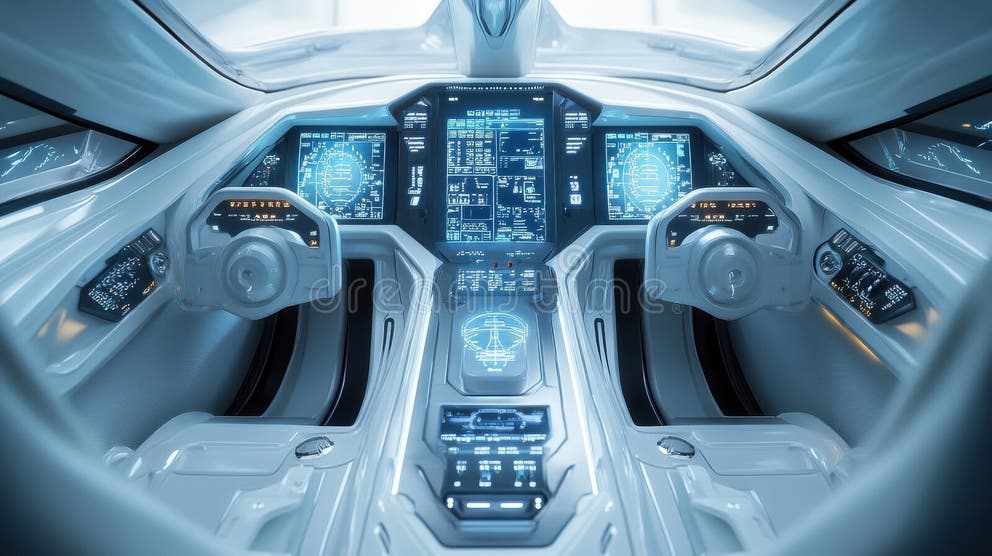 Futuristic Cockpit Interior Showcasing Advanced Technology and Sleek ...