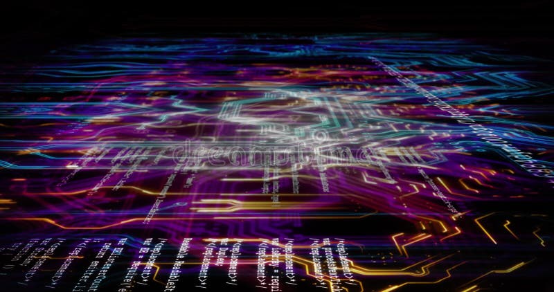 Microchip System Or Cpu With Light Futuristic Tech And Big Data Science In It For Cyber