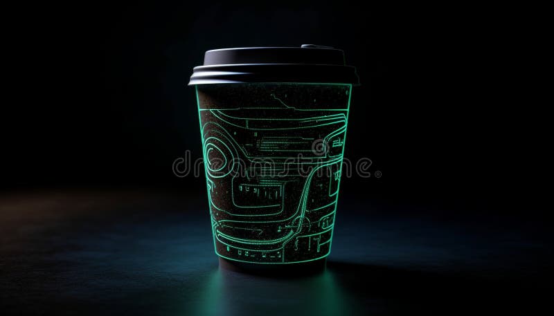 A Futuristic Coffee Cup Symbolizes Modern Business Industry and ...