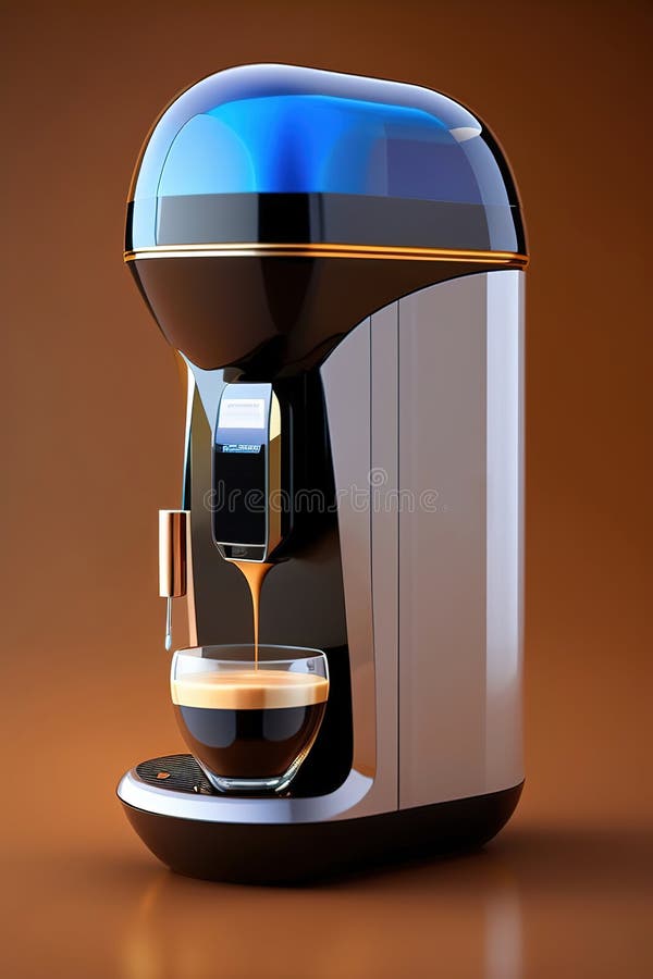 Futuristic Coffee Machine Stands in the Studio, Ai Stock Illustration ...