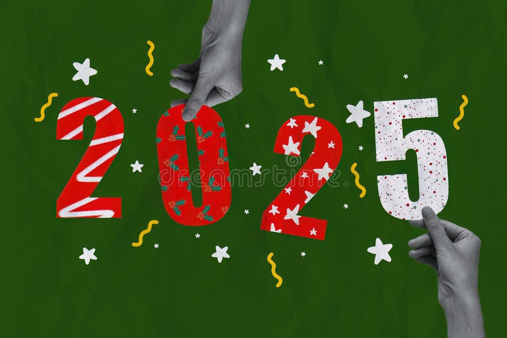 Futuristic 2025 Collage with Vibrant Colors and Modern Design Elements ...