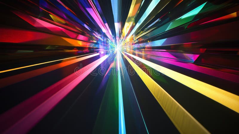 A Futuristic Color Prism Backdrop with Angular Prisms Refracting ...