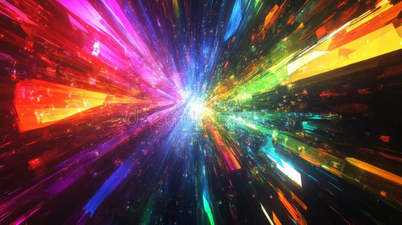 A Futuristic Color Prism Backdrop with Angular Prisms Refracting ...