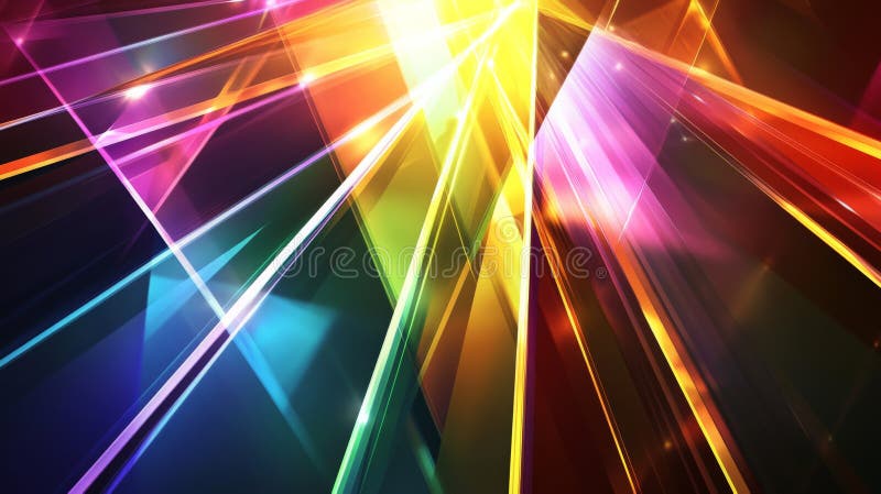 A Futuristic Color Prism Backdrop with Angular Prisms Refracting Vivid ...