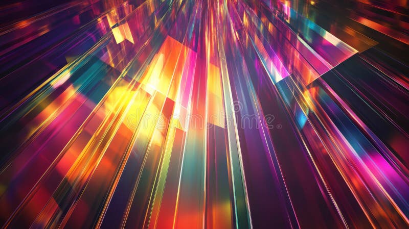 A Futuristic Color Prism Backdrop with Angular Prisms Refracting Vivid ...