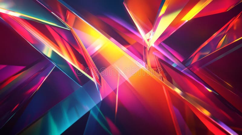 A Futuristic Color Prism Backdrop with Angular Prisms Refracting Vivid ...