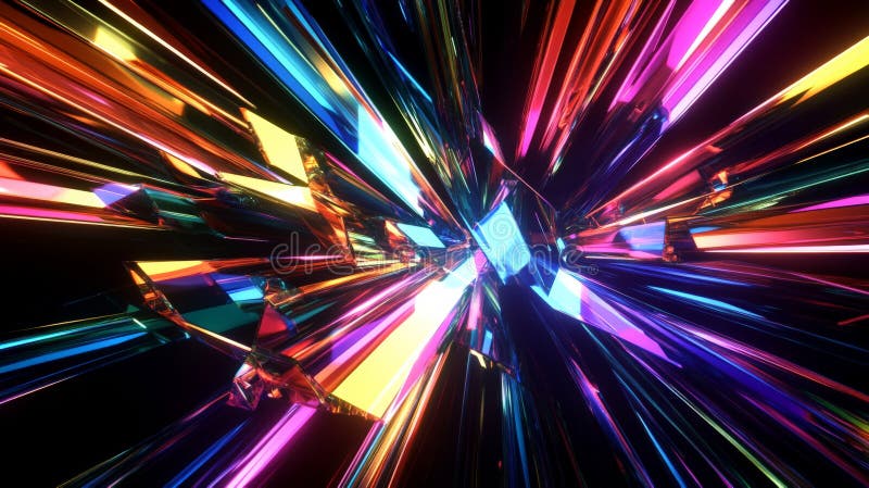 A Futuristic Color Prism Backdrop Featuring Sharp Prisms Refracting ...