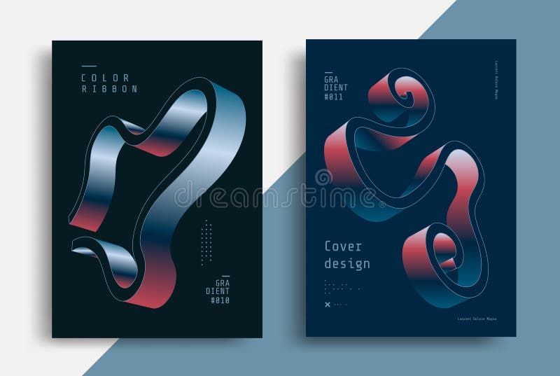 Futuristic Color Ribbon Design Covers Set Vector Stock Vector ...